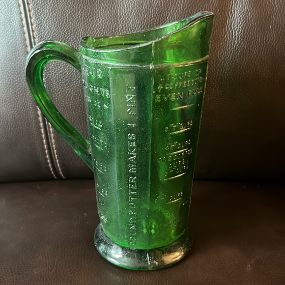 Vintage | Kitchen | 9th Century Green Glass Measuring Pitcher European ...